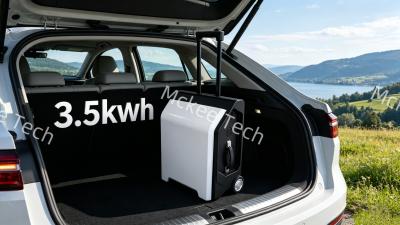 China 3500W Rated 3.5kWh Trolley Mobile Energy Storage Power Bank 7000W Peak 51.2V LFP 186‑236V AC Input Off Grid Power Station for EV Emergency Charging Commercial Fleet Use for sale