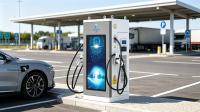 China DC EV Charging Station 160kW Air‑Cooled IP54 Equipped with 10‑inch Touch Advertising Screen 4G Ethernet WIFI APP OCPP1.6J for Highway Parking Commercial Fleet Use for sale