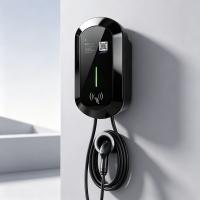China R8 NACS Tesla EV Charger Wall mounted Pillar type Anti Salt Spray AC Charging Station 7.6kw 32A 85V to 265V IP54 5.64 inch LCD Display for Residential and Commercial Use for sale