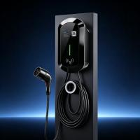 China R8 NACS Tesla EV Charger Wall mounted Pillar type Anti Salt Spray AC Charging Station 7.6kw 32A 85V to 265V IP54 5.64 inch LCD Display for Residential and Commercial Use for sale