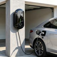 China R8 NACS Tesla EV Charger Wall mounted Pillar type Anti Salt Spray AC Charging Station 7.6kw 32A 85V to 265V IP54 5.64 inch LCD Display for Residential and Commercial Use for sale