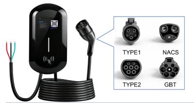 China 7kW Type 2 Portable AC EV Charger 8A 32A Adjustable IP67 220V OCPP 1.6 5m Cable 3.6kg EVSE for sale