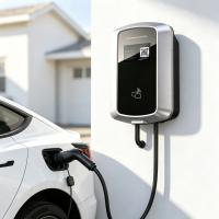 China Anti Salt Spray J8 AC Charging Station Wall mounted Column mounted Type1 EV Charger 11.5kw 48A 85V to 265V IP54 5.64 inch LCD Display Residential Commercial Application for sale