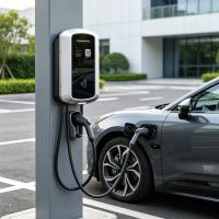 China Anti Salt Spray J8 AC Charging Station Wall mounted Column mounted Type1 EV Charger 11.5kw 48A 85V to 265V IP54 5.64 inch LCD Display Residential Commercial Application for sale