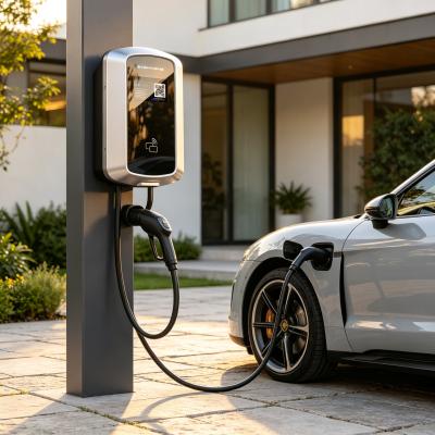 China Heavy Duty J8 AC EV Charger Type2 Wall mounted Column mounted Charging Station 11kw 16A 380V IP54 5.64 inch LCD Display Residential Commercial Deployment for sale