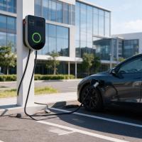 China Euro Type2 U Shape AC Charging Station EVSE Supports Wall And Column Installation 7kW 32A 85V 265V IP54 4.59 Inch LCD Screen Comprehensive Multi Safety Protections for sale
