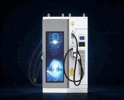 China Large Screen Advertising Commercial DC Charging Station CLF DC 80 80kW DC EV Charger IP54 Air Cooling OCPP1.6J 55 Inch LCD Multi Connector Support for sale
