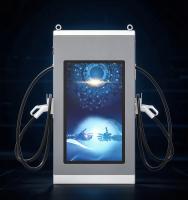 China CLF DC 60 Commercial Fast Charging Station 60kW DC EV Charger Air Cooling IP54 OCPP1.6J 55 Inch LCD Advertising Screen Multi Connector Design for sale