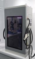 China Air Cooling IP54 Commercial Fast EV Charging Station CLF DC 120 Series 120kW DC Charger 55 Inch Advertising LCD Screen OCPP1.6J Multi Connector Configuration for sale