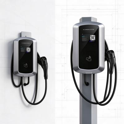 China 9.6kW 40A J8 AC EV Charging Station US Type1 Support Wall And Column Mount 85V 265V IP54 5.64 inch LCD For Household EV Charging for sale