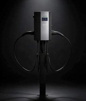 China Wall Mounted CLF AC 22D AC EV Charger type1 22KW Dual Gun Structure IP54 OCPP1.6J Built In 4.3 Inch Color Touch Screen Max Output Current Up To 32A for sale