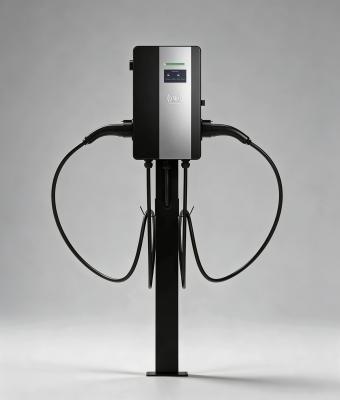 China Commercial Grade High Power Type2 44KW Dual Gun Floor Standing AC EV Charger CLF AC 44D IP54 OCPP1.6J Featuring 4.3 Inch High Brightness Touch Screen for sale
