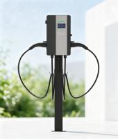 China High Performance AC EV Charger Type1 11KW Dual Gun Design IP54 OCPP1.6J Built In 4.3 Inch Color Touch Screen 4G WIFI Ethernet APP Swipe Card Scan Code Activation for sale