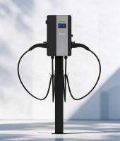 China Compact Wall Box CLF AC 11D EV Charger Type2 11KW Dual Gun AC Charging Equipment IP54 OCPP1.6J 4.3 Inch High Brightness Touch Screen for sale