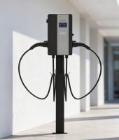 China Wall Mounted CLF AC 22D AC EV Charger type1 22KW Dual Gun Structure IP54 OCPP1.6J Built In 4.3 Inch Color Touch Screen Max Output Current Up To 32A for sale