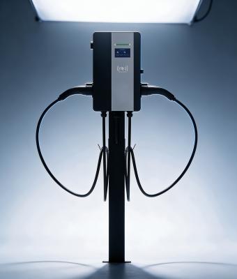 China High Power CLF AC 44D Landing EV Charger type1 44KW Dual Gun AC Charging Equipment IP54 OCPP1.6J 4.3 Inch Color Touch Screen Total Output 64A for sale