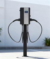 China High Power CLF AC 44D Landing EV Charger type1 44KW Dual Gun AC Charging Equipment IP54 OCPP1.6J 4.3 Inch Color Touch Screen Total Output 64A for sale