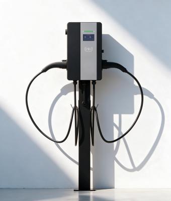 China Mckee 22kW 44kW Column Standing AC EV Charger Sheet Metal Housing Dual Gun IP54 for sale
