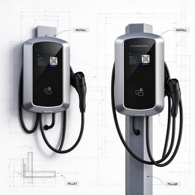 China 11.5KW Type 1 AC EV Charger Compact 340x190x80mm Control Box US Standard Charging Wallbox for sale