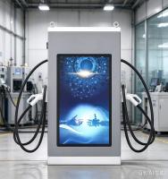 China 60kW DC EV Charger 55-inch LCD Advertising Screen Dual Display CCS1 CCS2 CHAdeMO GB/T for Fleet Depot for sale