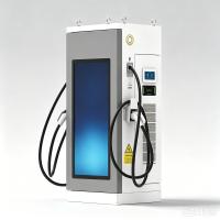 China 60kW DC EV Charger 55-inch LCD Advertising Screen Dual Display CCS1 CCS2 CHAdeMO GB/T for Fleet Depot for sale