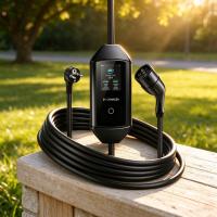 China Type 1 Portable AC EV Charger 16A 3.84kW 240V Adjustable Current with LCD Display Screen for sale