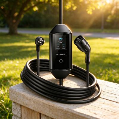 China Portable AC EV Charger Type 1 40A 9.6kW 240V Adjustable Current with 3.67 Inch LCD for sale