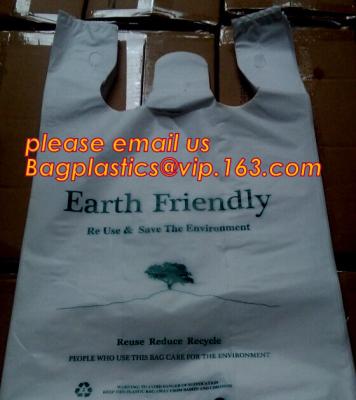 China 100% Compostable Biodegradable T-Shirt Bags with Custom Logo Corn Starch 20L for sale