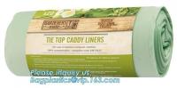 China Compostable Tie Top Caddy Liners 2.5mil Thickness Biodegradable T-Shirt Bags for sale