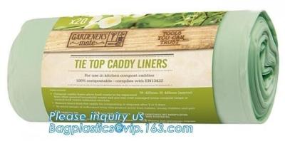 China Compostable Tie Top Caddy Liners 2.5mil Thickness Biodegradable T-Shirt Bags for sale