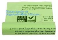 China Biodegradable Compostable Plastic Trash Bags on Roll 100% Compostable T-Shirt Bags EN13432 for sale