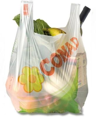 China Customized Compostable Biodegradable Plastic T-shirt Bags 20x30 cm for Shopping for sale