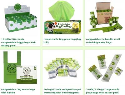 China Compostable disposable biodegradable plastic garbage bag, 100% compost biological garbage bags for trash bin for sale
