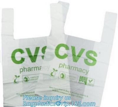 China 100% Compostable Biodegradable Trash Bags 13 Gallon Eco Friendly T-Shirt Bags for sale