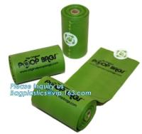 China Cornstarch Based Eco Compostable Dog Poop Bags on Roll 4 Refill Rolls Biodegradable for sale