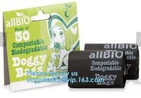 China Eco Friendly Biodegradable Dog Poop Bags Refill Rolls 15x9 Inch with Bone Shape Dispenser for sale