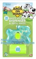China Biodegradable PE Dog Poop Bags with Dispenser and Leash Clip 15x9 Inch Waste Bags on Roll for sale