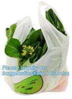 China Biodegradable Compostable Vest Shopping Bags for Fruits Vegetables 100% Corn Starch for sale