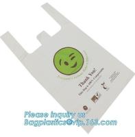 China Biodegradable Compostable Vest Shopping Bags for Fruits Vegetables 100% Corn Starch for sale