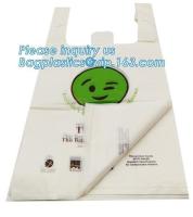 China Biodegradable Compostable Vest Shopping Bags for Fruits Vegetables 100% Corn Starch for sale