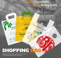 China 100% fully biodegradable compostable nonwoven shopping bag, cornstarch 100% biodegradable compostable plastic supermarke for sale