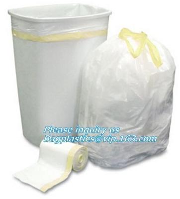 China Corn Starch Biodegradable Compostable Drawstring Laundry Bag 100L Eco Friendly Trash Bag for sale