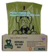 China Compostable Dog Poop Bags 100% Biodegradable PLA Waste Bags Custom Printed 15 Micron Thick Eco Friendly Pet Waste Bags for sale