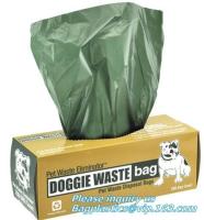 China Compostable Dog Poop Bags 100% Biodegradable PLA Waste Bags Custom Printed 15 Micron Thick Eco Friendly Pet Waste Bags for sale