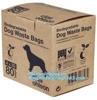 China Compostable Dog Poop Bags with Drawstring Holder Unscented 100% Biodegradable Corn Starch Waste Bags for sale