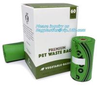 China Compostable Dog Poop Bags with Drawstring Holder Unscented 100% Biodegradable Corn Starch Waste Bags for sale