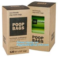 China Compostable Pet Poop Bags with Bone Dispenser, 100% Biodegradable HDPE Dog Waste Bags 9x13 Inch for sale