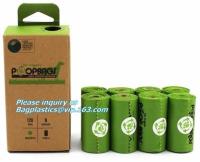 China Compostable Pet Poop Bags with Bone Dispenser, 100% Biodegradable HDPE Dog Waste Bags 9x13 Inch for sale