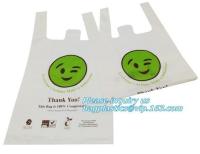 China Biodegradable Compostable T Shirt Shopping Bag 100% Corn Starch ASTM D6400 for sale