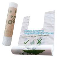 China Custom Compostable Vest Carrier Bag 100 Biodegradable Corn Starch T Shirt Shopping Bags for sale